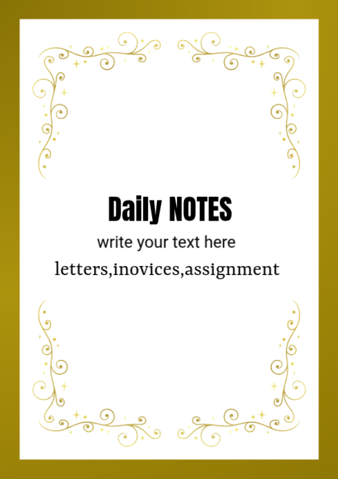 Plantilla de White Floral Daily Notes A4 | PosterMyWall