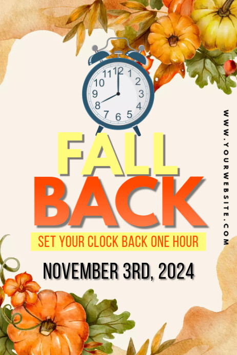 Plantilla de White Floral Daylight Saving Time Poster | PosterMyWall