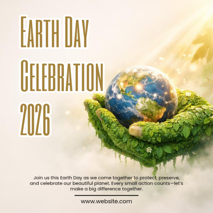 Plantilla de White Floral Earth Day Celebration Square | PosterMyWall