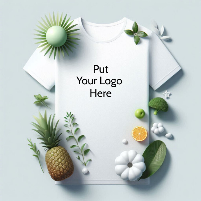 Modèle White Floral Editable T-shirt Mock-up Instag | PosterMyWall