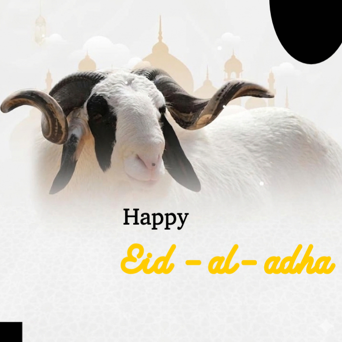 White Eid Al-adha Instagram Ad Template | PosterMyWall