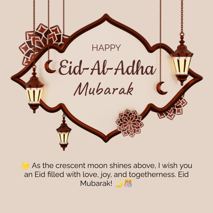 White Floral Eid Ul Azha Customisable Celebra Template | PosterMyWall
