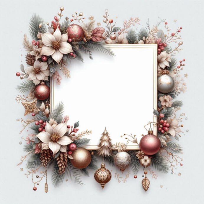 White Floral Empty Card Frame Design Instagram Post Template | PosterMyWall