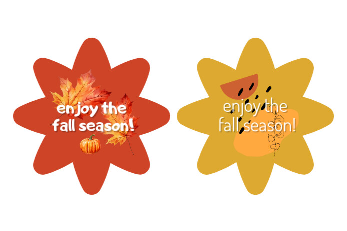 White Floral Enjoy The Fall Season Sticker Label Template | PosterMyWall