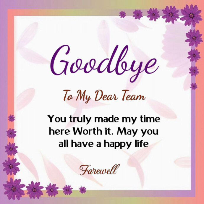 White Floral Farewell Card Logo Template | PosterMyWall
