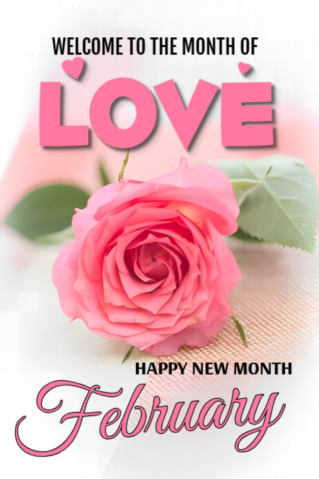 Copy of White Floral February Greetings Template Poster | PosterMyWall