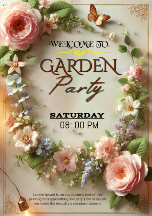 Copy of White Floral Garden Party Invite Design Template A1 | PosterMyWall