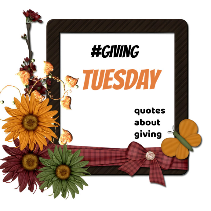 White Floral Giving Tuesday Instagram Post Template | PosterMyWall