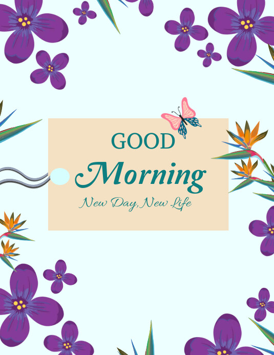 Modèle White Floral Good Morning Flyer (us Letter) | PosterMyWall