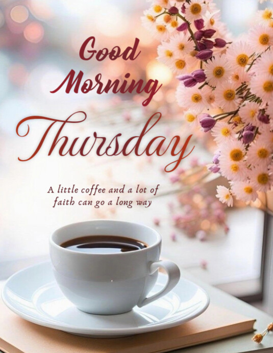 White Floral Good Morning Flyer (us Letter) Template | PosterMyWall