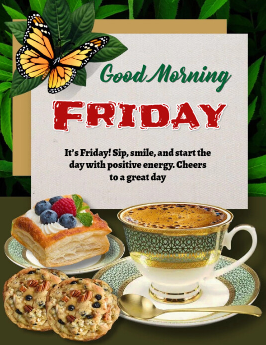 Copy of White Floral Good Morning Friday Flyer (us Letter) | PosterMyWall