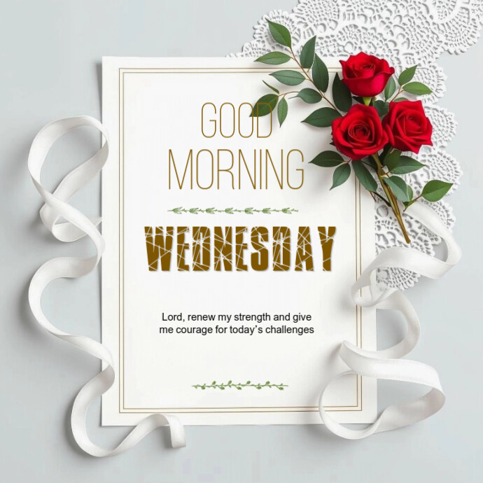 White Floral Good Morning Logo Template | PosterMyWall