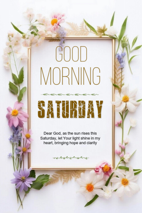 White Floral Good Morning Poster Template | PosterMyWall