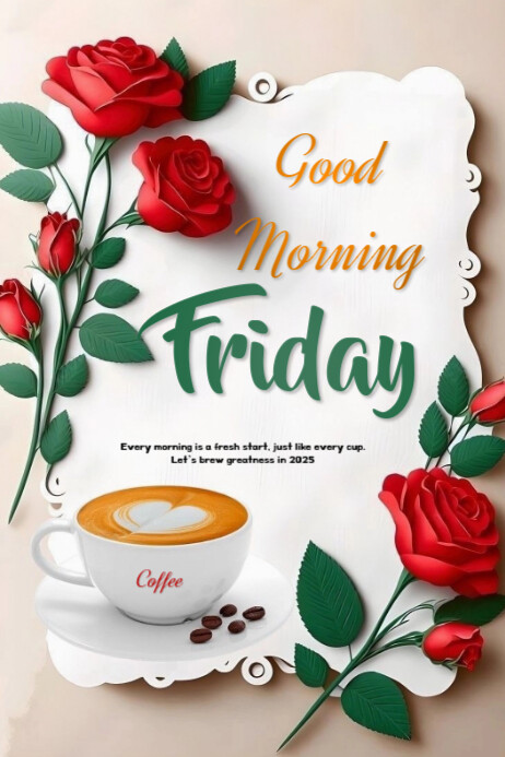 White Floral Good Morning Poster Template | PosterMyWall