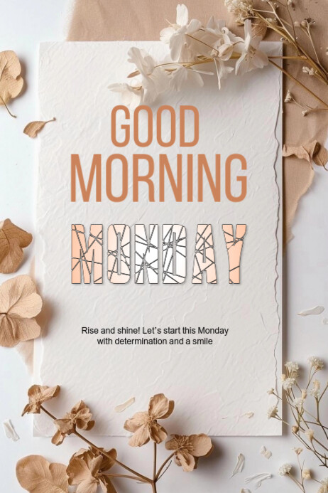 White Floral Good Morning Poster Template | PosterMyWall