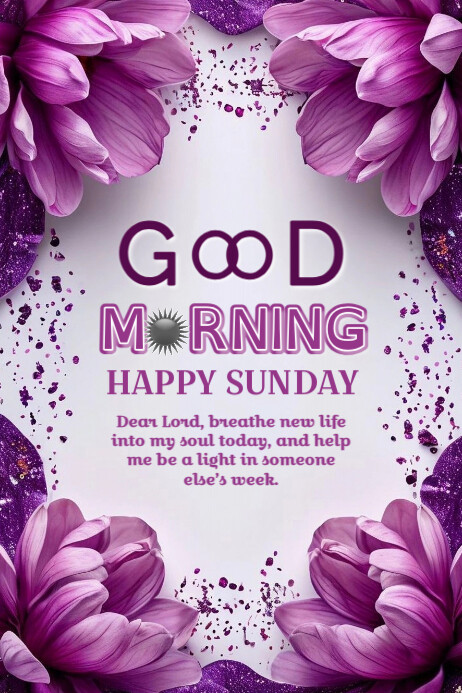White Floral Good Morning Sunday Banner 4' × 6' Template | PosterMyWall