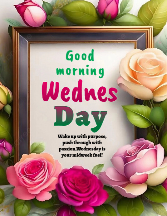 White Floral Good Morning Wednesday Flyer (us Letter) Template ...