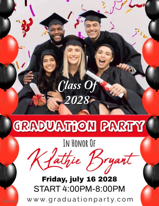 White Floral Graduation Party Flyer (us Lette Template | PosterMyWall