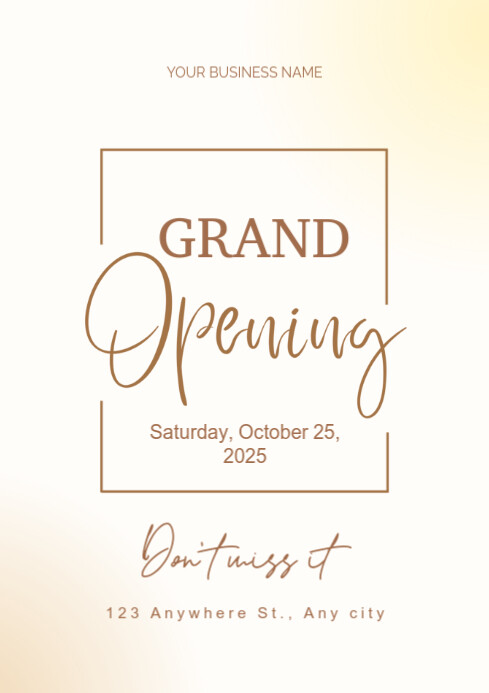 White Floral Grand Opening Ceremony Flyers A4 Template | PosterMyWall