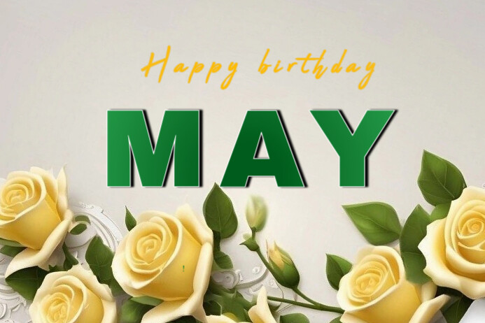 Copy of White Floral Happy Birthday May Poster | PosterMyWall
