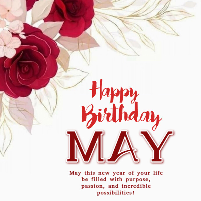 White Floral Happy May Instagram Post Template | PosterMyWall