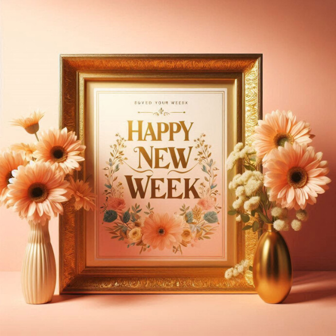Plantilla de White Floral Happy New Week Instagram Post | PosterMyWall