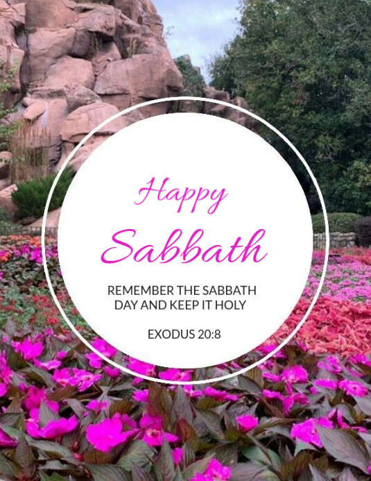 White Floral Happy Sabbath Flyer (us Letter) Template | PosterMyWall
