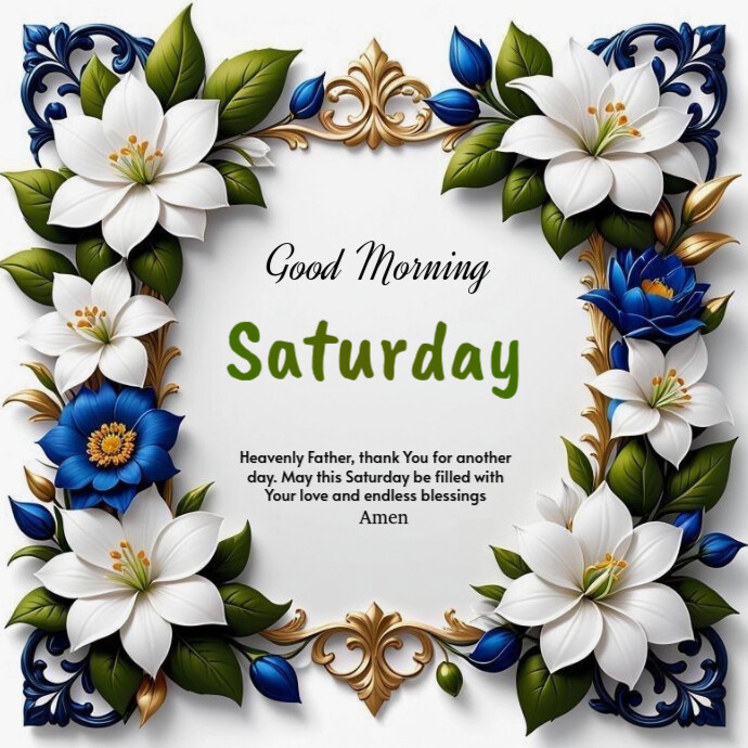 Copy of White Floral Happy Saturday Logo | PosterMyWall