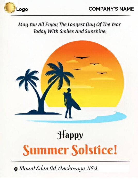 Plantilla de White Floral Happy Summer Solstice Flyer (us | PosterMyWall