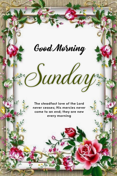 Copy of White Floral Happy Sunday Poster | PosterMyWall
