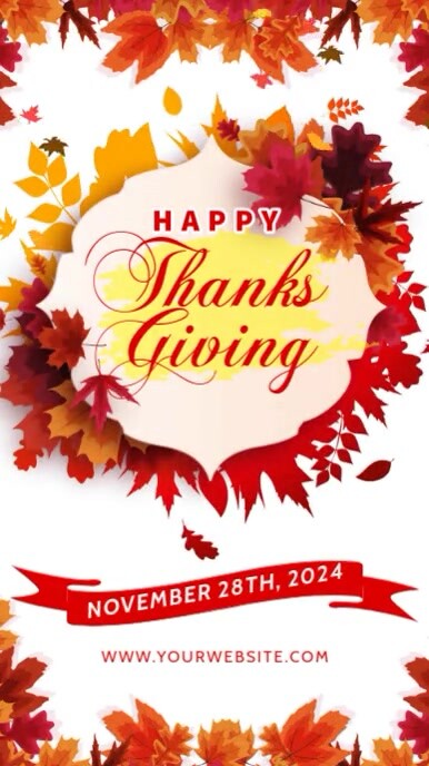 Copy of White Floral Happy Thanksgiving Reel Instagram | PosterMyWall