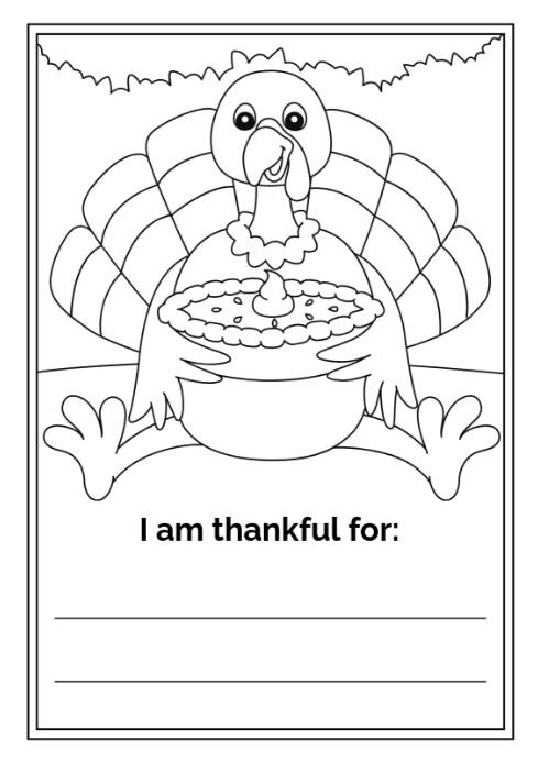 White Floral Happy Thanksgiving Turkey Coloring Activity Pages A4 ...