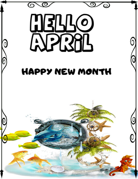 White Floral Hello April Fool Flyer (us Letter) Template | PosterMyWall