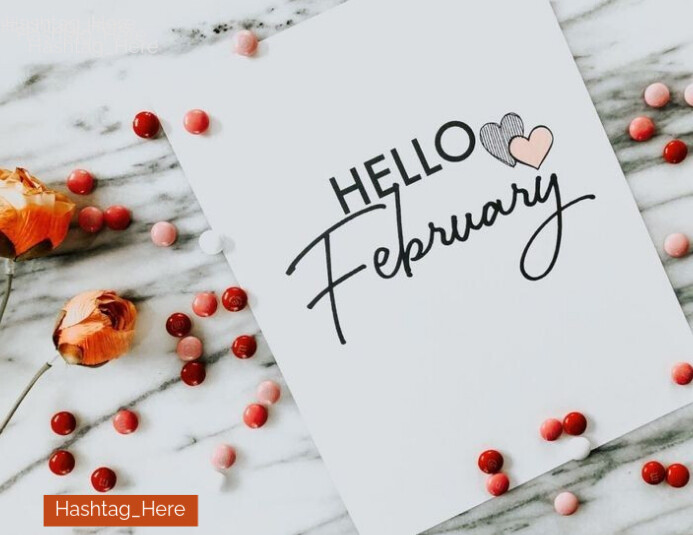 Plantilla de White Floral Hello February Flyer (us Letter) | PosterMyWall