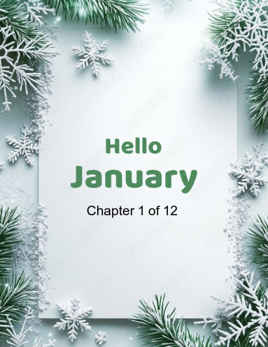 Plantilla de White Floral Hello January Flyer (us Letter) | PosterMyWall