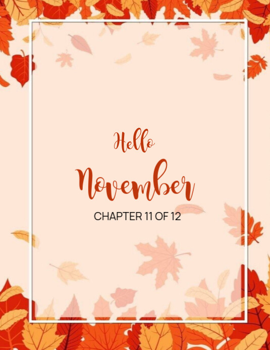 White Floral Hello November Flyer (us Letter) Template | PosterMyWall