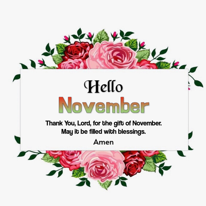 Copy of White Floral Hello November Logo | PosterMyWall