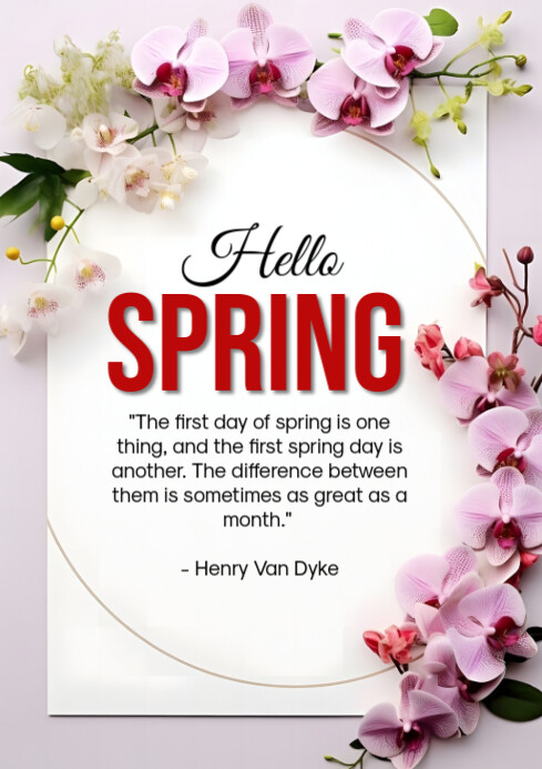 Copy of White Floral Hello Spring A4 | PosterMyWall