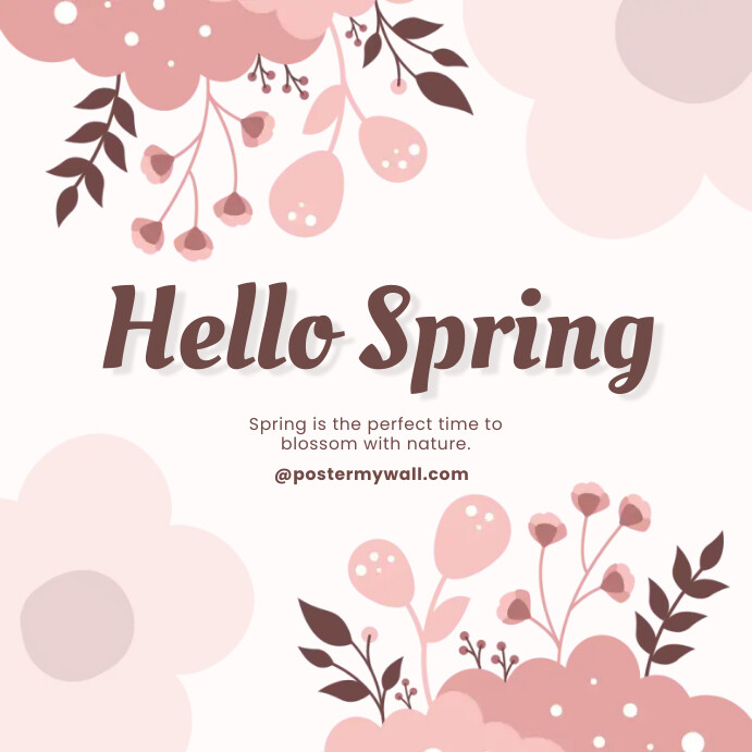 Plantilla de White Floral Hello Spring Instagram Post | PosterMyWall