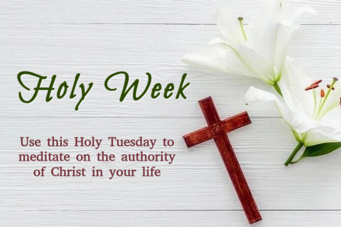White Floral Holy Week Banner 4' × 6' Template | PosterMyWall