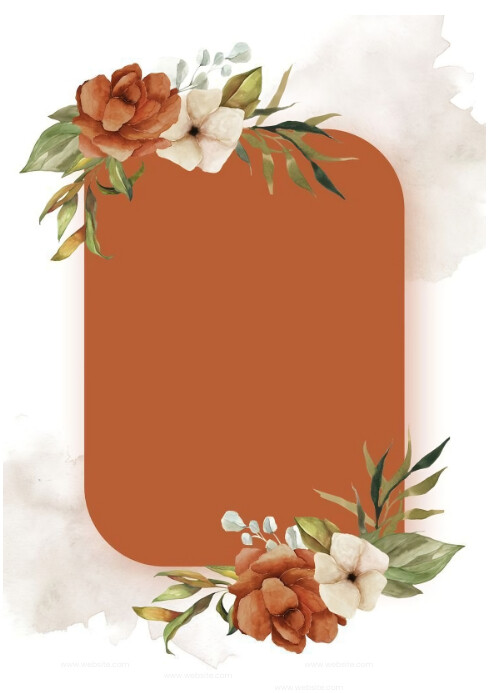 Modèle White Floral Invitation Background A5 | PosterMyWall