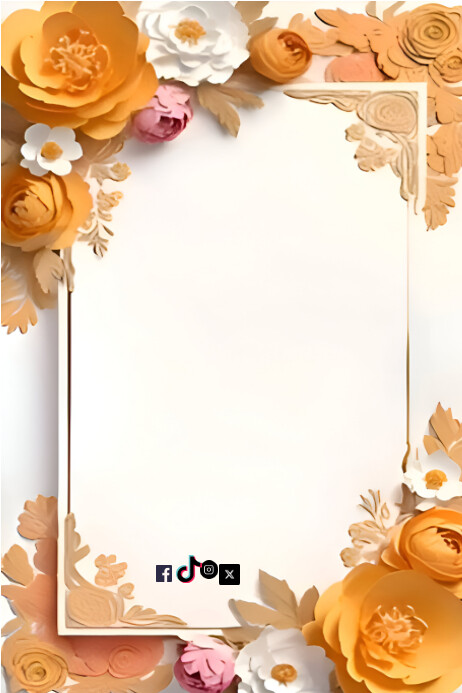 White Floral Invitation Card Poster Template | PosterMyWall