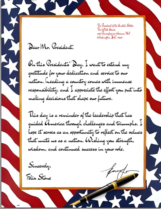 Copy of White Floral Letter To The President Templates Flyer (us Letter ...