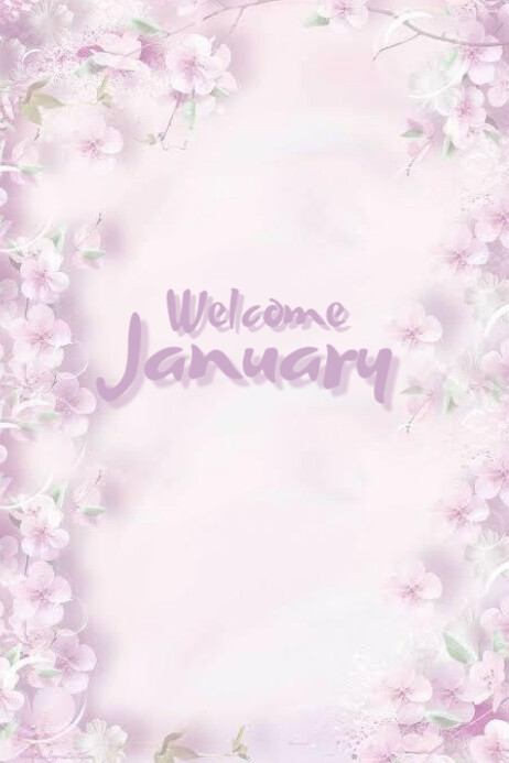 White Floral Link Welcome January Poster Template | PosterMyWall