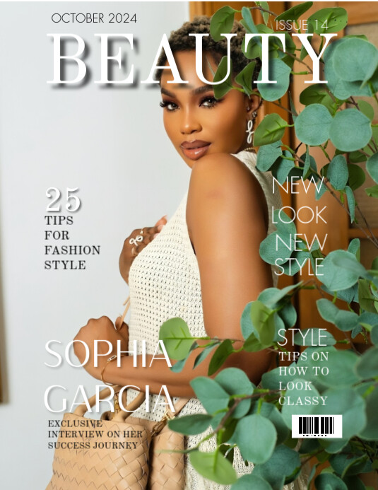 White Floral Magazine Cover Design Flyer (us Template | PosterMyWall