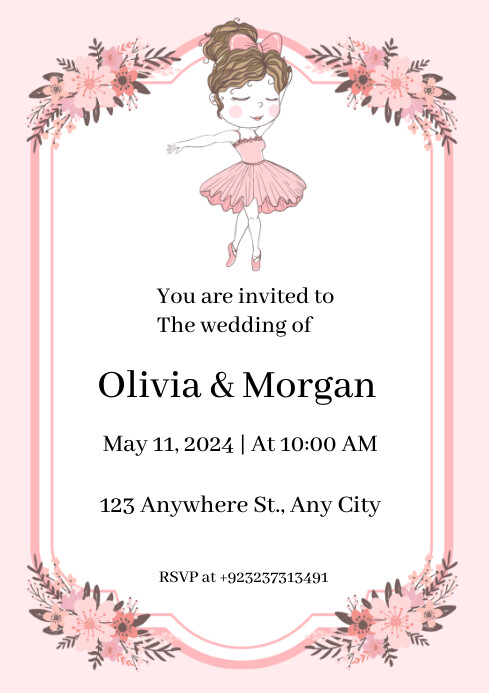 White Floral Marriage Ceremony Invitation Tem Templat | PosterMyWall