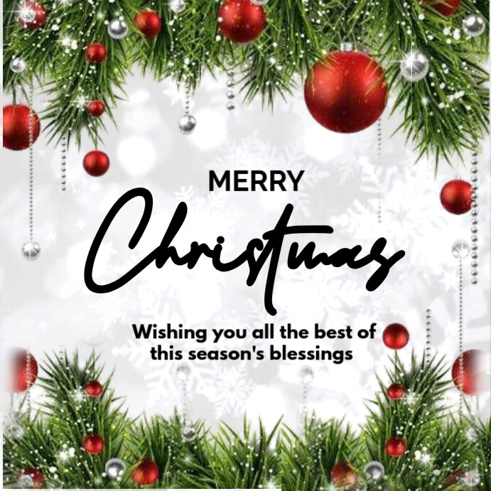 Copy of White Floral Merry Christmas Instagram Post | PosterMyWall