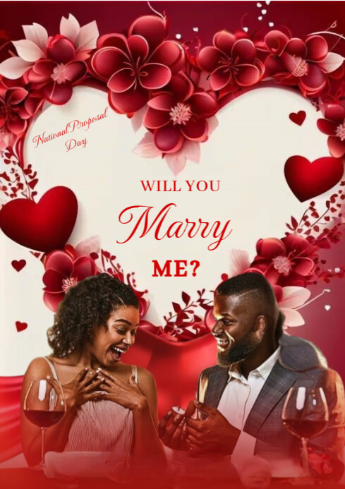 White Floral National Proposal Day A4 Template | PosterMyWall