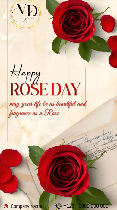 Copy of White Floral National Rose Day Flyer Whatsapp Status | PosterMyWall