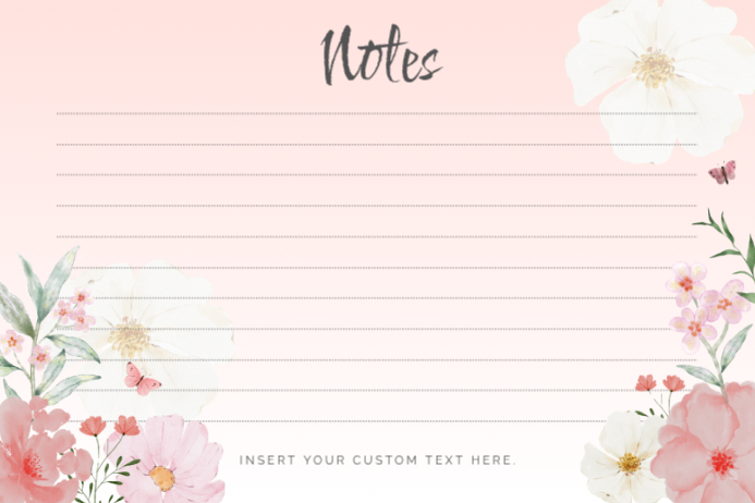 White Floral Notes Pad Template | PosterMyWall